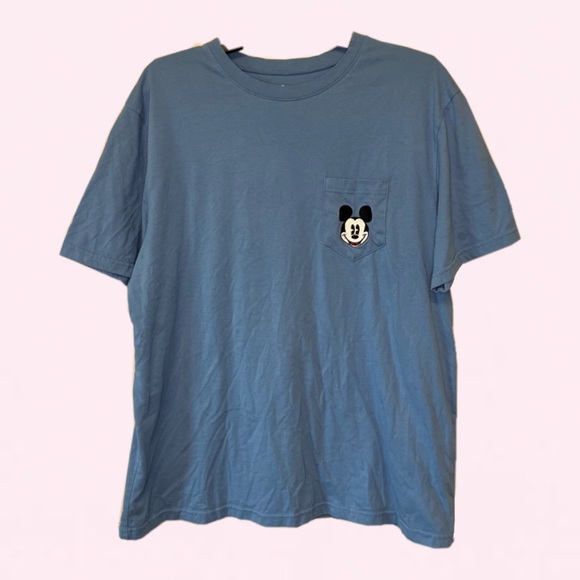 Disney | Shirts | Light Blue Disney Shirt With Mickey Mouse Pocket ...